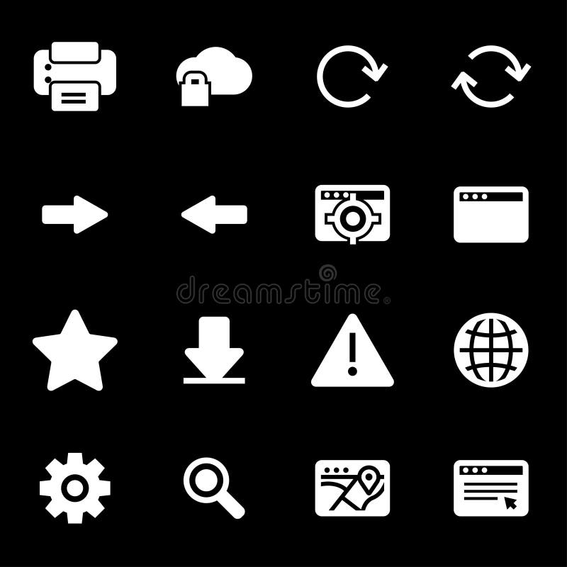 Vector White Browser Icons Set Stock Illustration - Illustration of ...