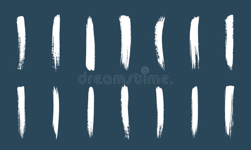 Vector White Brush Stroke Collection Stock Illustration - Illustration ...