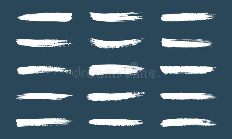 Vector White Brush Stroke Collection Stock Illustration - Illustration ...