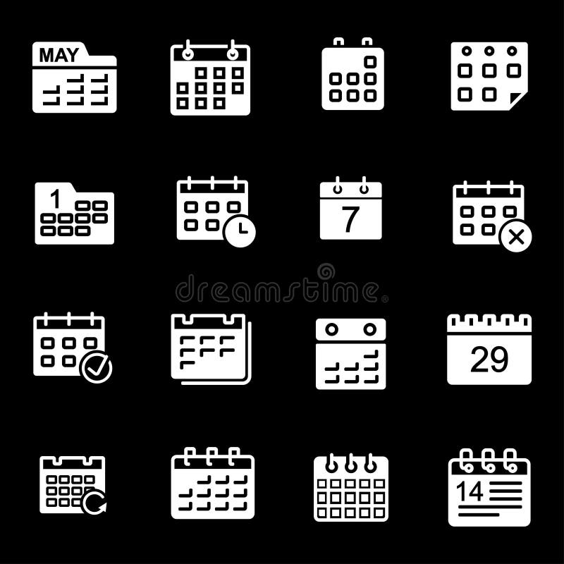 Set of Calendar Icons with the Dates of the Month. a Set of Sheets of a ...