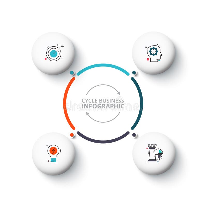 Vector White Circle Elements for Infographic. Template for Cycle ...