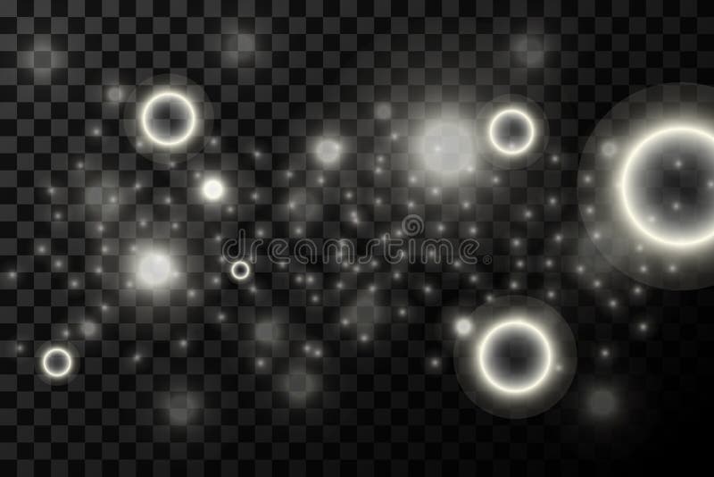 Shiny Particle Effect. Vector Sparkles on a Black Background Stock ...