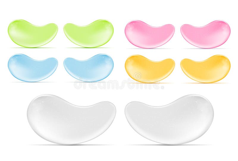 Vector White and Color Shiny Eye Gel Patches Stock Illustration ...
