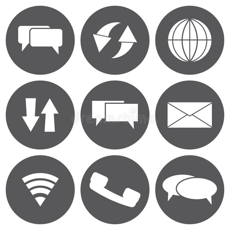 Vector White Communication Icon Set Stock Vector - Illustration of ...