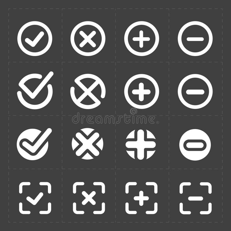 Vector White Confirm Icons Set Stock Vector - Illustration of choice ...