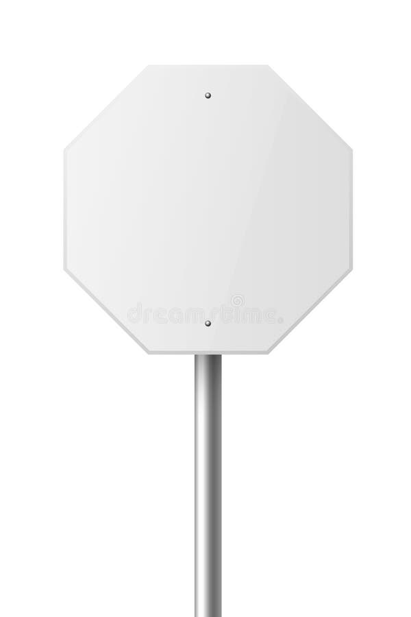Vector White Empty Sign Icon. Blank Traffic Sign Frame Closeup Isolated ...