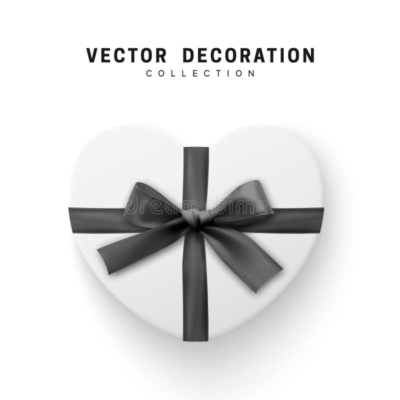 Vector White Gifts Box. Isolated Realistic Gift Presents in Heart Shape ...