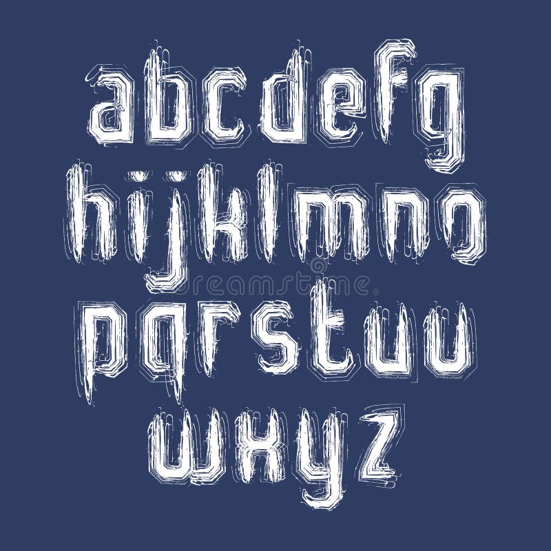 Vector White Hand-painted Letters on Dark Background, S Stock Vector ...