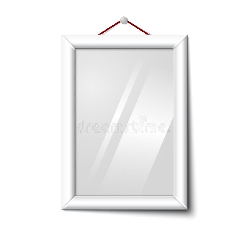 Vector White Isolated Vertical Photo Frame Hanging on the Wall, with ...