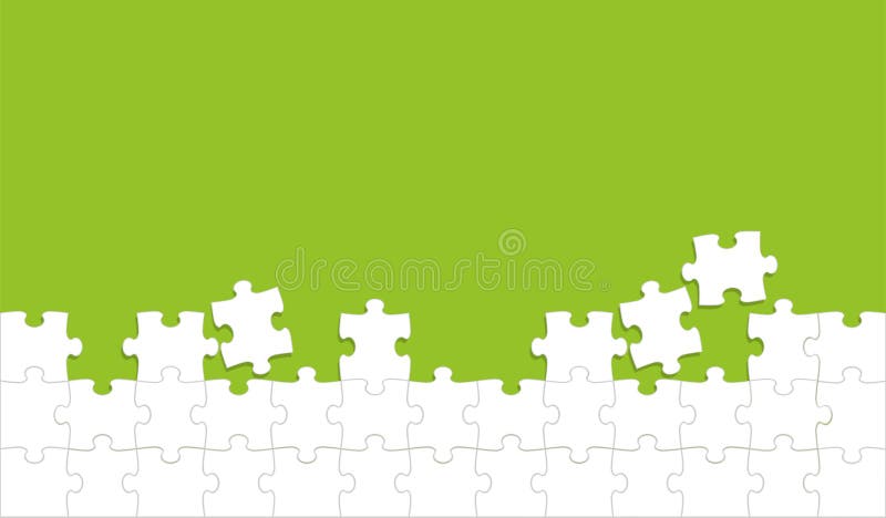 Vector White Jigsaw Puzzle Background with a Text Space on a Green ...