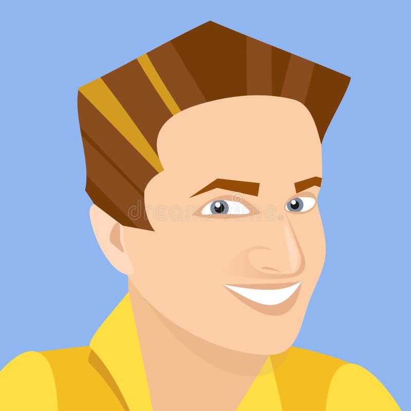 Vector White Man Smiling Business Avatar on Blue Stock Vector ...
