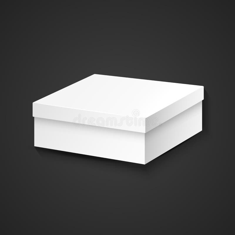 Vector White Mock Up Blank Paper Low Square Covered Package Cardboard ...