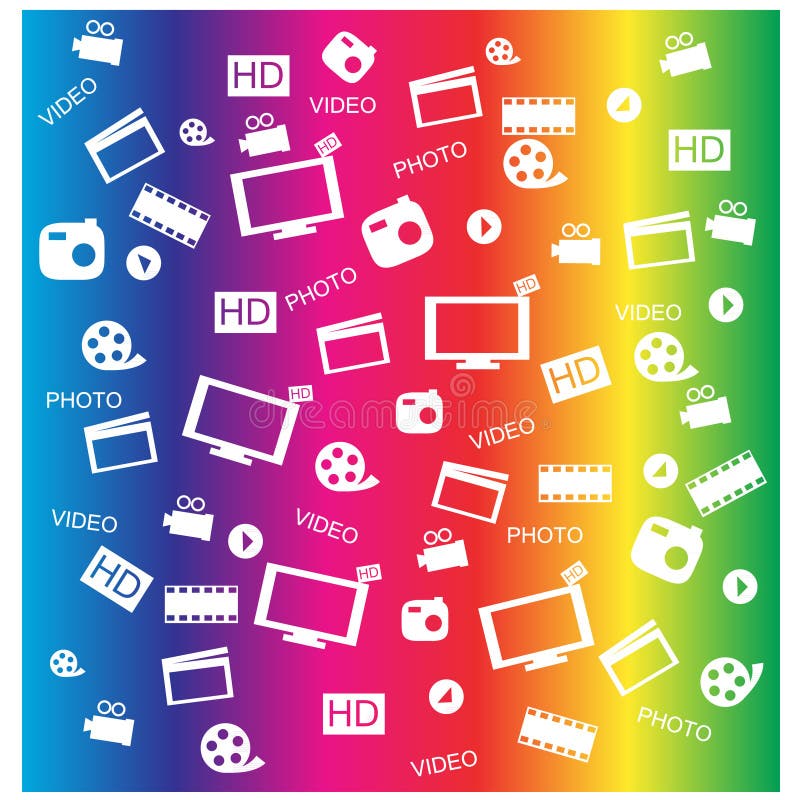 Vector White Movie Icon Set Stock Illustration - Illustration of star ...