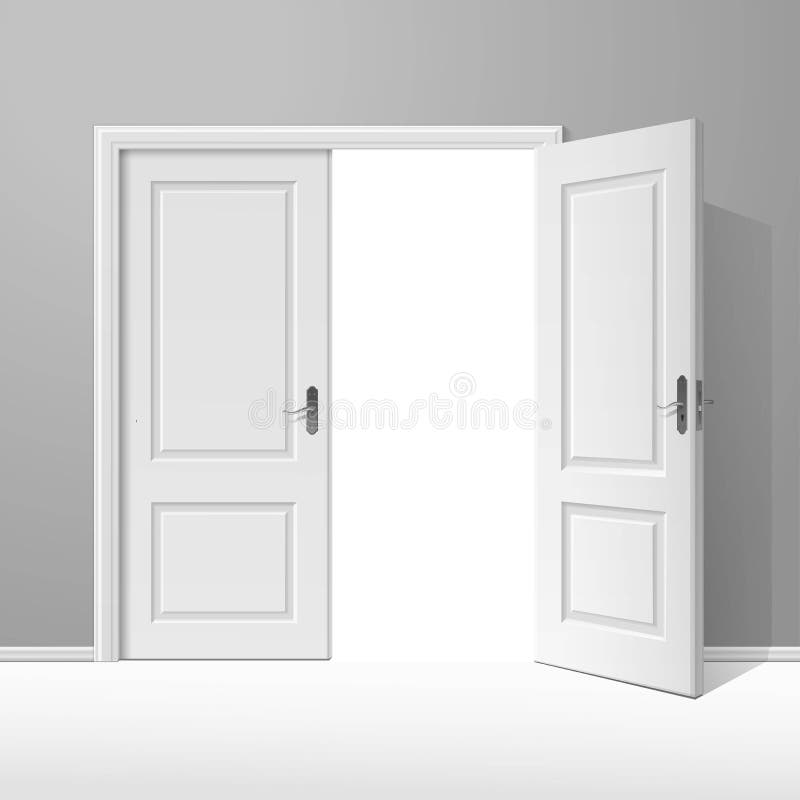 Vector White Open Door with Frame Stock Vector - Illustration of design ...