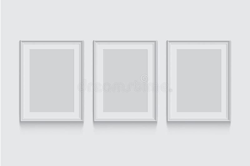 Photo Frames Isolated on White, Realistic Square Three Black Frames ...