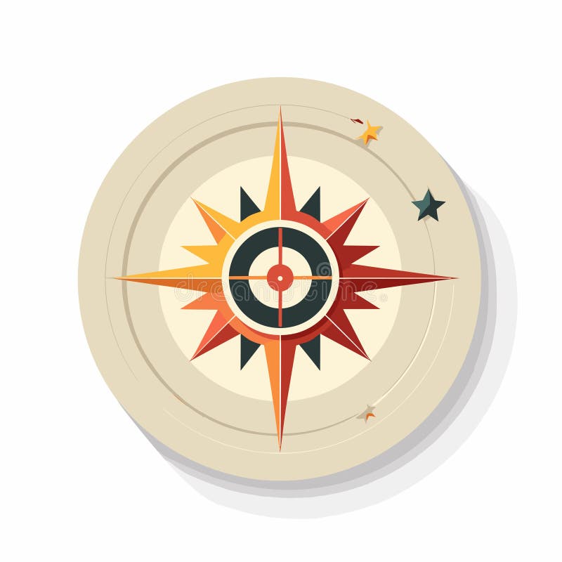 Vector of a White Plate with a Red and Yellow Compass Icon Stock Vector ...