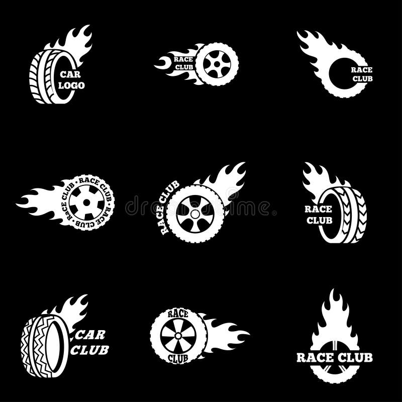 Vector White Racing Labels Icon Set Stock Illustration - Illustration ...