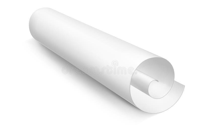 Vector White Realictic Paper Roll. Medieval Rolled Parchment Stock ...