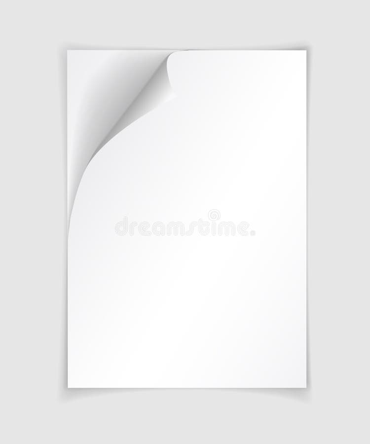 White Page Curl Corner on Blank Sheet of Paper. Turn Paper Sticker with ...