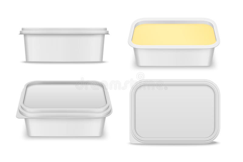 Vector White Rectangular Container for Butter Stock Vector ...