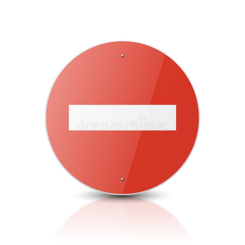 Vector White and Red Round Glossy Prohibition Stop Sign - Warning ... Vector White and Red Round Glossy Prohibition Stop Sign - Warning ...