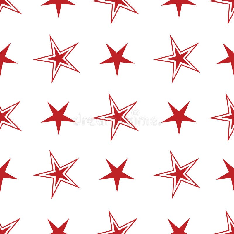 Vector White Red Star Pattern Background Stock Vector - Illustration of ...
