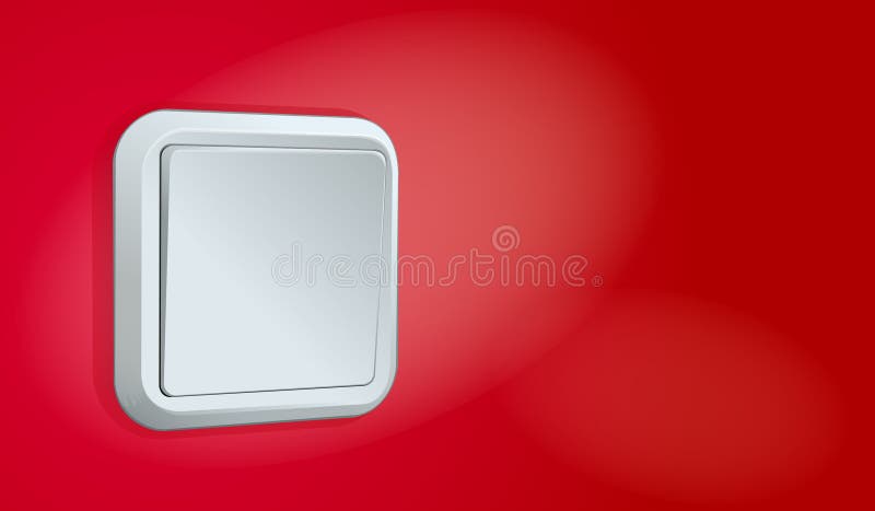 Vector White Room Switch on the Red Wall Stock Vector - Illustration of ...