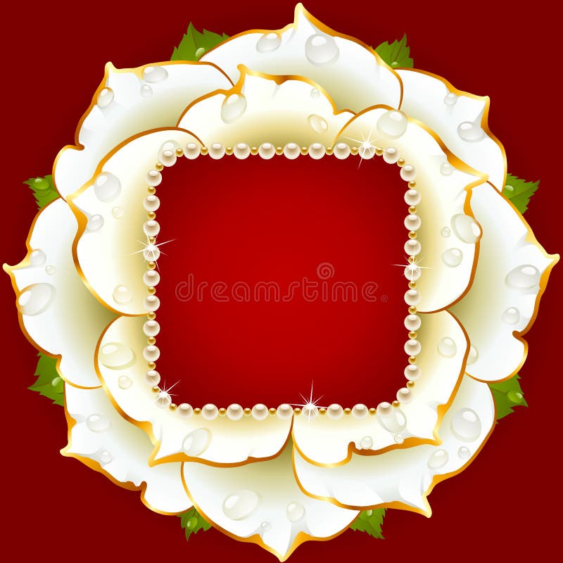 White and Red Rose Circle Frame Stock Vector - Illustration of banner ...