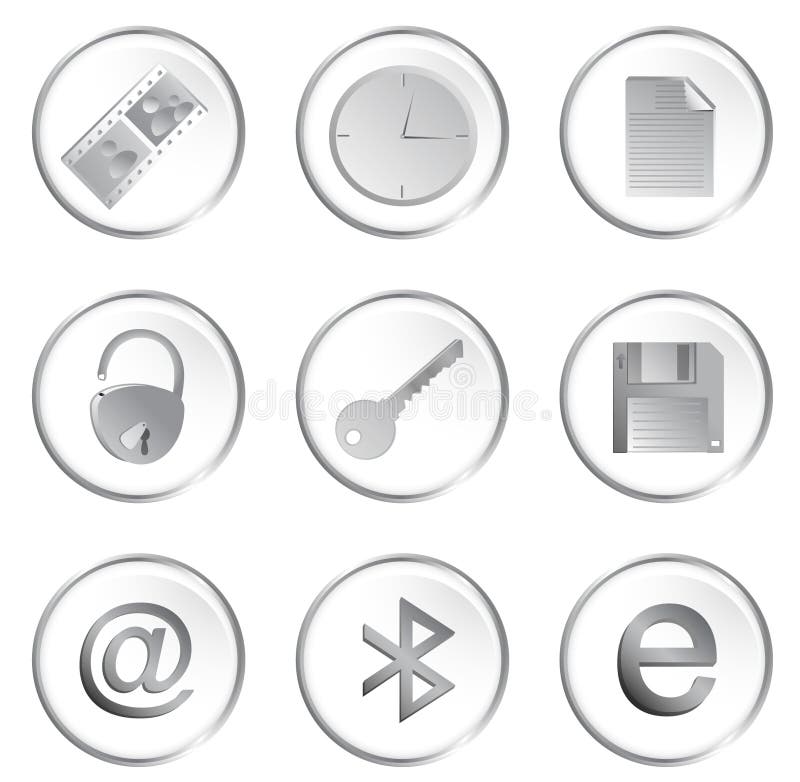 Vector White Round Web Buttons Editorial Photography - Illustration of ...