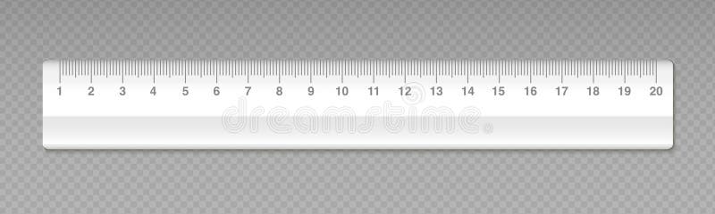 Vector White Ruler Mockup. Measuring Tool with Ruler Scale 20 Cm Stock ...
