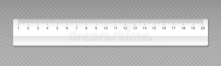 Vector White Ruler Mockup. Measuring Tool with Ruler Scale 20 Cm Stock ...