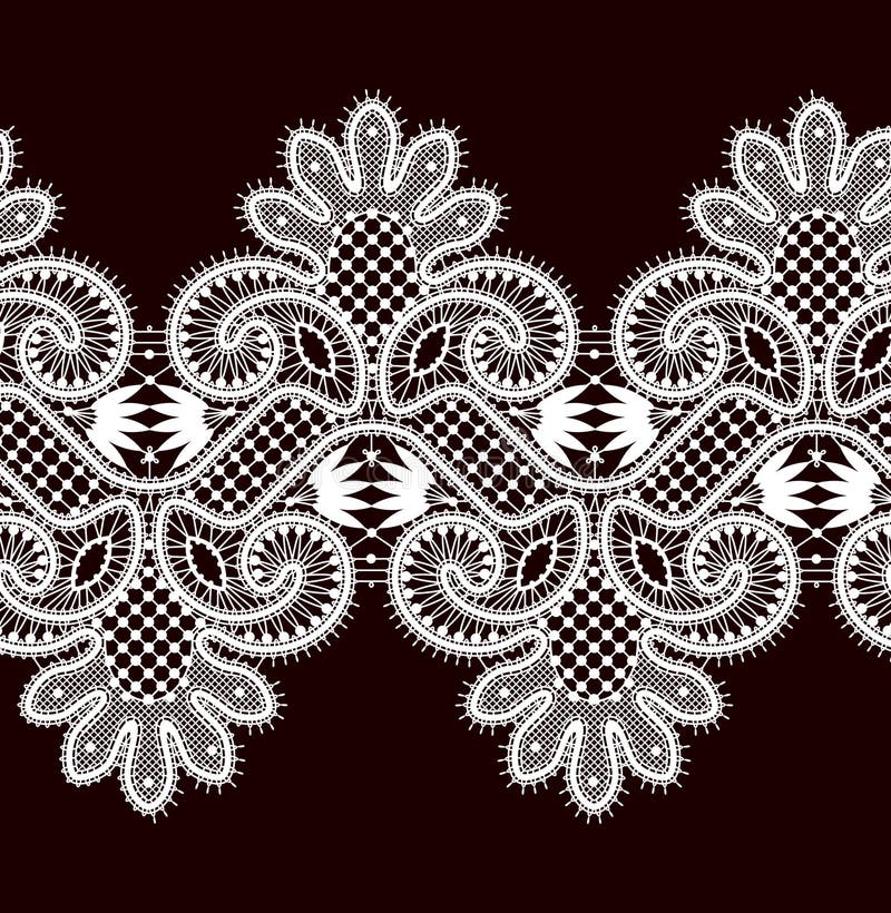 Vector Seamless Pattern White Lace Ribbon. Romantic Background. Stock ...