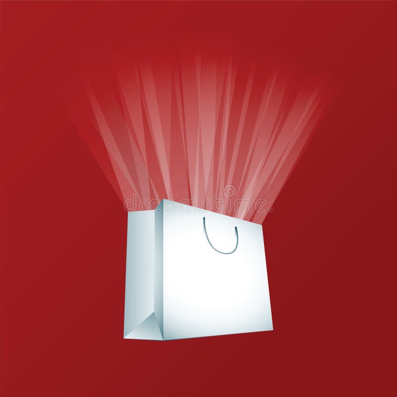Vector white shopping bag stock vector. Illustration of sale - 28574827