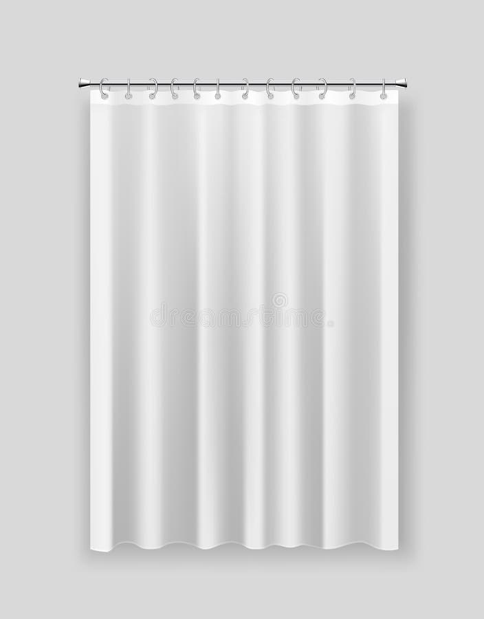 Vector White Shower Curtain with Steel Cornice Stock Vector ...