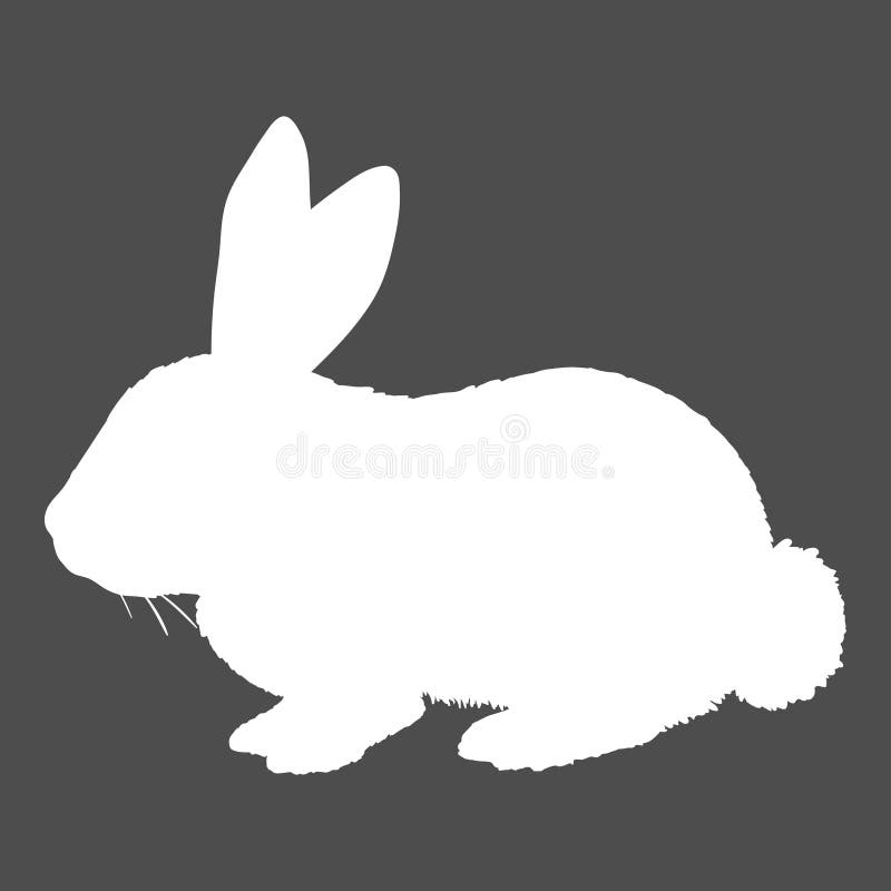 Vector White Silhouette of Rabbit Stock Vector - Illustration of rabbit ...
