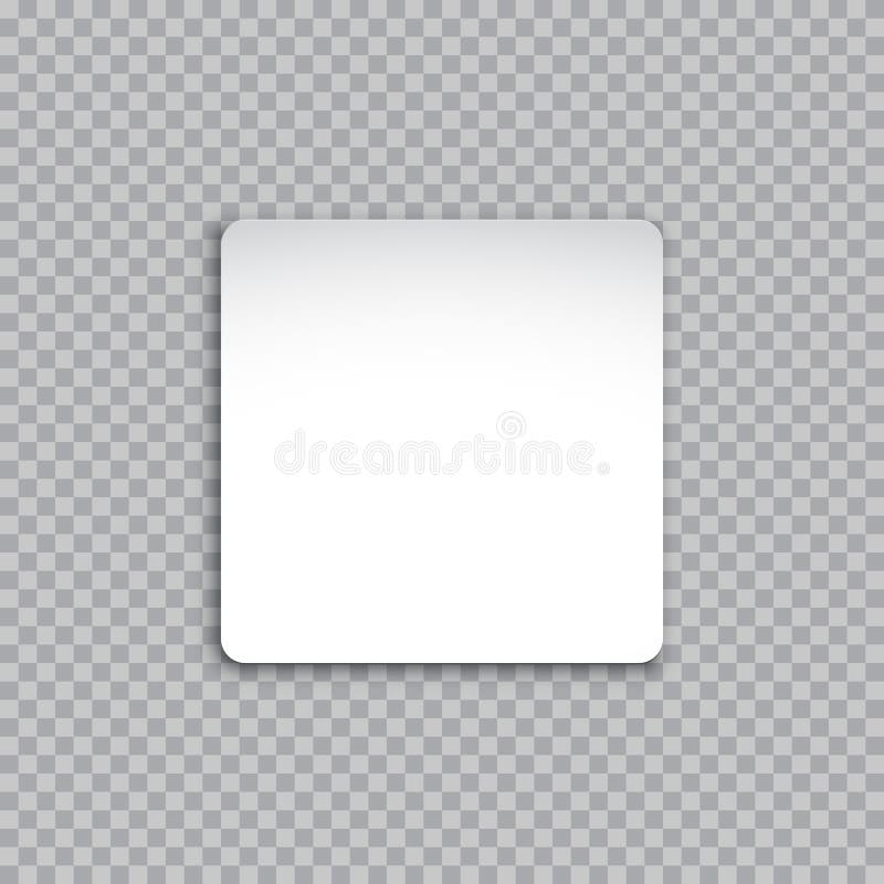 Vector White Square Sticker Isolated on Transparent Background. Stock ...