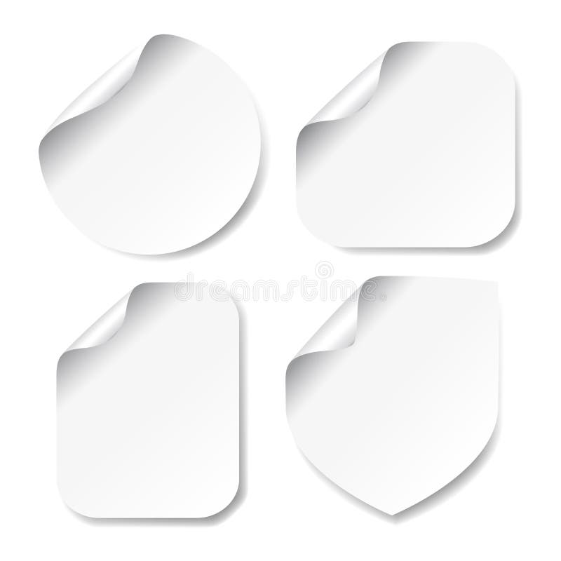 Vector white stickers stock vector. Illustration of fabric - 16639727