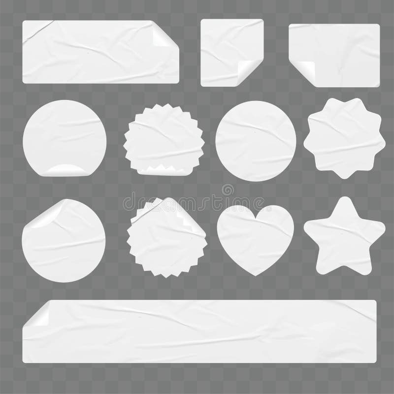 Vector White Stickers Labels Tags of Different Shapes Stock Vector ...
