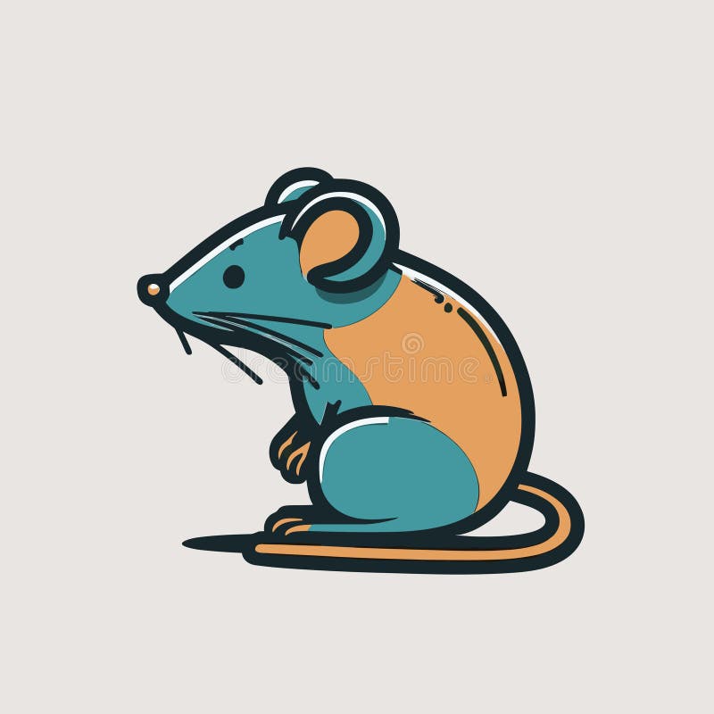 Vector of a White Surface with a Cute Mouse Sitting on Top Stock Vector ...