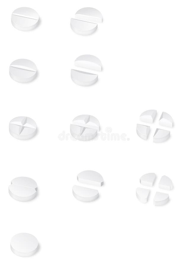 Vector white tablet set stock vector. Illustration of quarter - 18020007