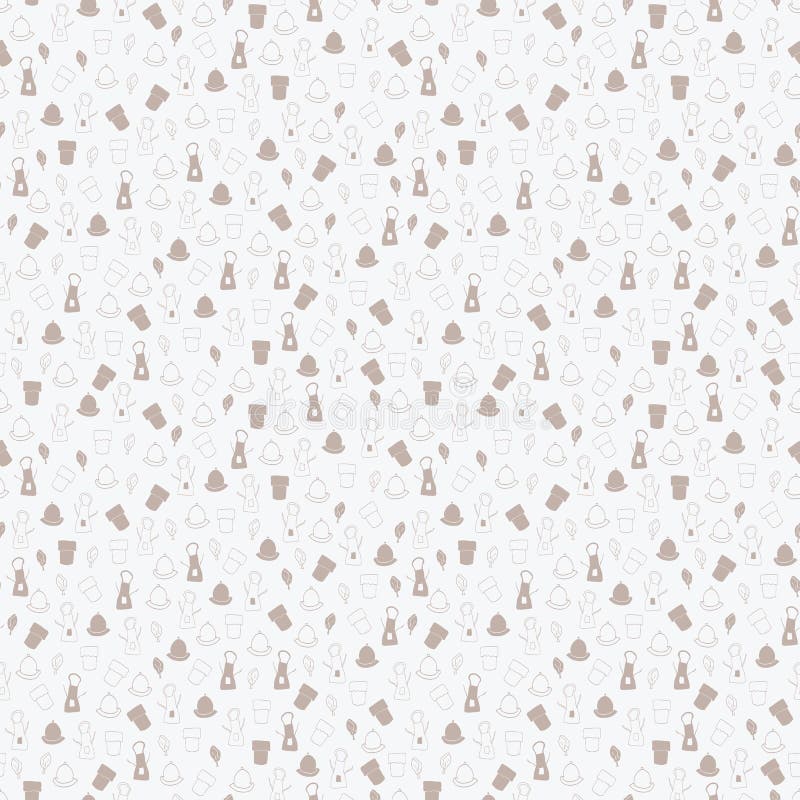 Vector White Texture-like Fun Chef Tools Seamless Pattern Background ...