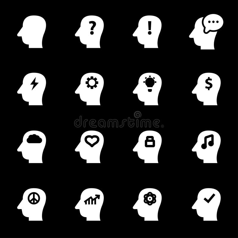 Vector White Thoughts Icons Set Stock Illustration - Illustration of ...