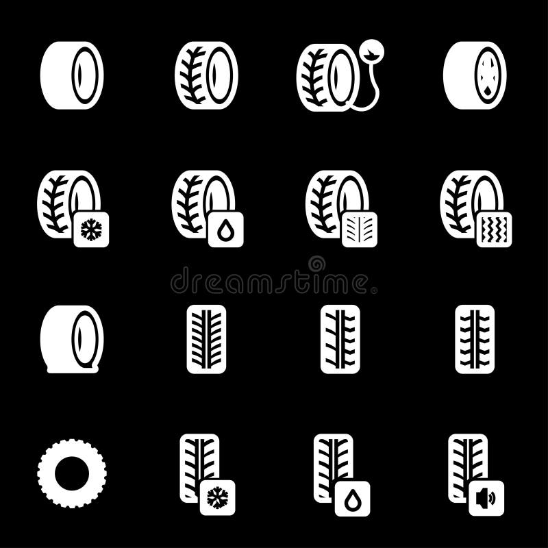 Tire icons vector set stock vector. Illustration of graphic - 51914876
