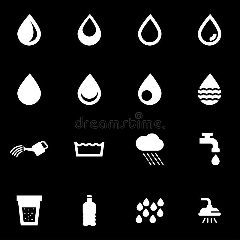 Vector White Water Icons Set Stock Illustration - Illustration of clean ...