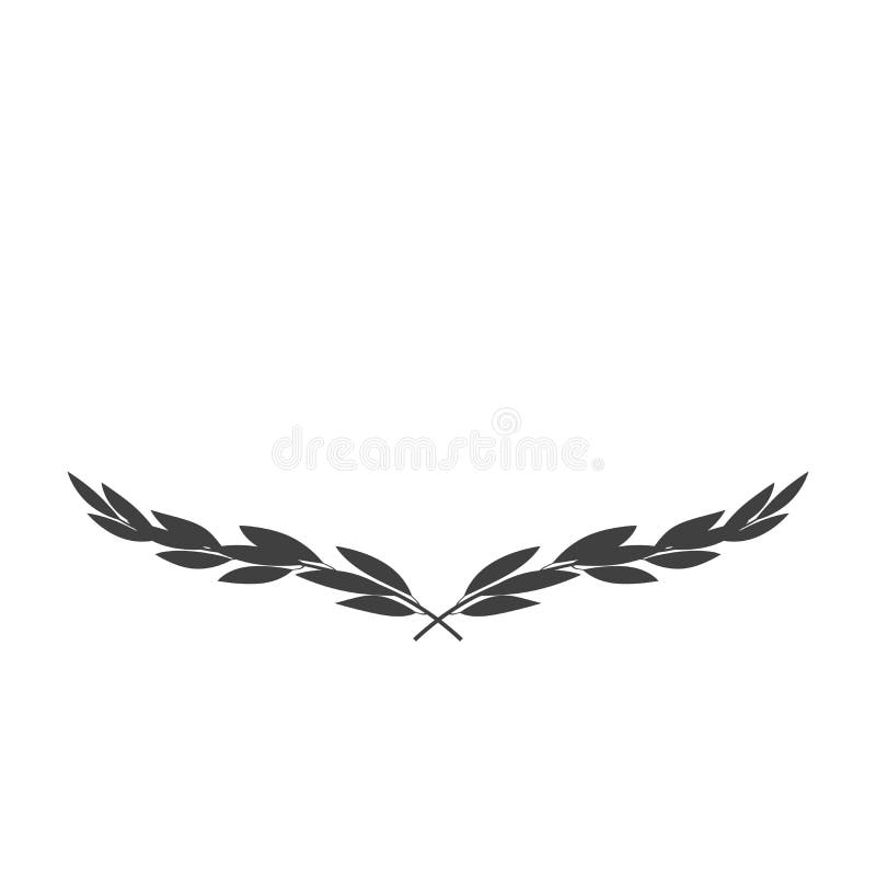 Vector Wide Laurel Wreath Icon Isolated on White Background Stock ...