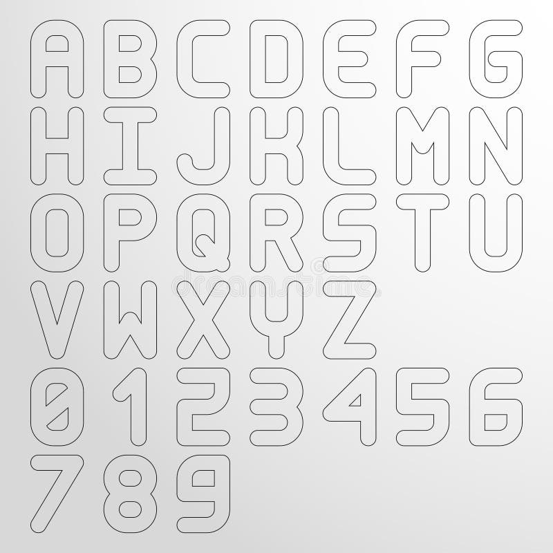 Vector wide outlined font stock vector. Illustration of wide - 42806872