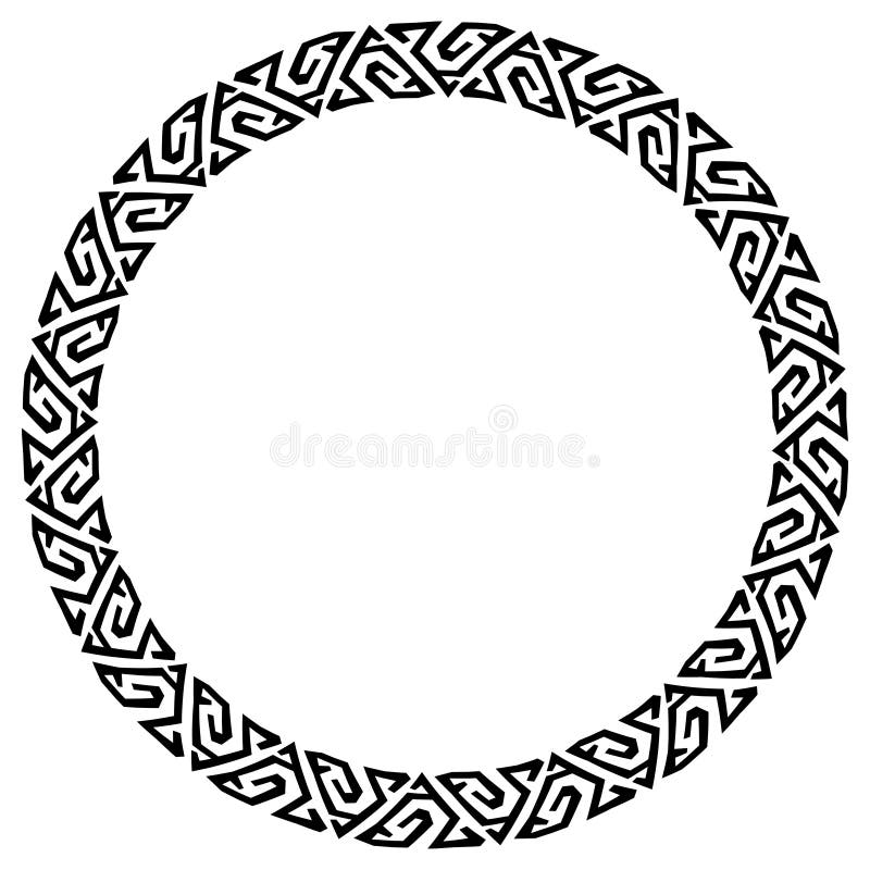 Vector Wide Round Frame with Ethnic Pattern. Tribal Decorative Isolated ...