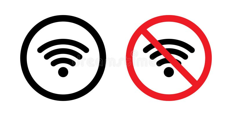Vector Wifi Area and No Wifi Icon Stock Illustration - Illustration of ...