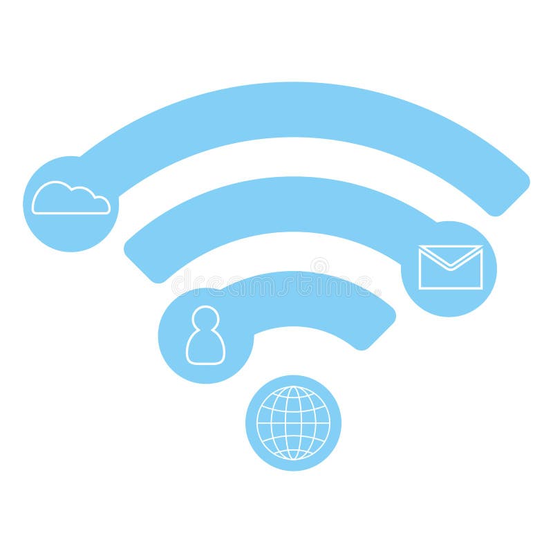 Vector Wi-fi Flat Icon, Infographic Concept, Blue Design Stock Vector ...