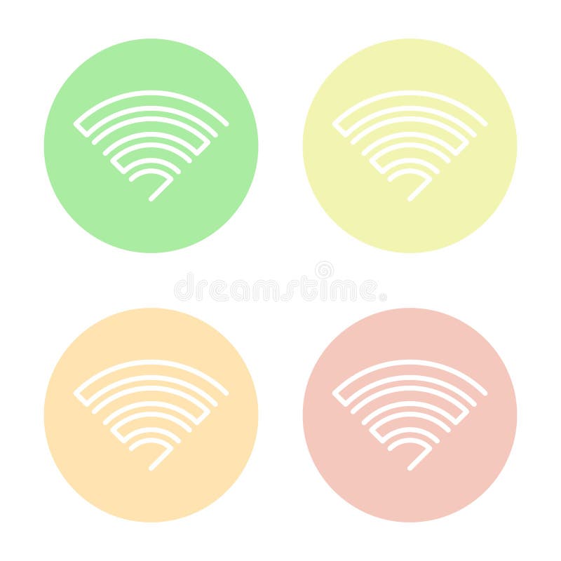 Vector Wifi Icon Circles Set in Multiple Color Stock Vector ...